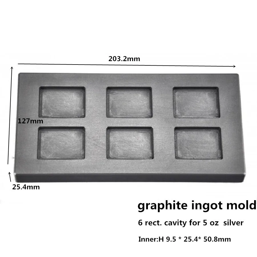 Graphite Ingot Molds For 5oz Silver Bar Refining Pour Silver Bar Moldsmelting Casting