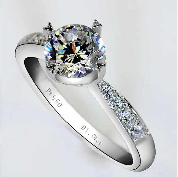 0.6Ct Pretty Rings Engagement Diamond Rings 925 Sterling Silver ...