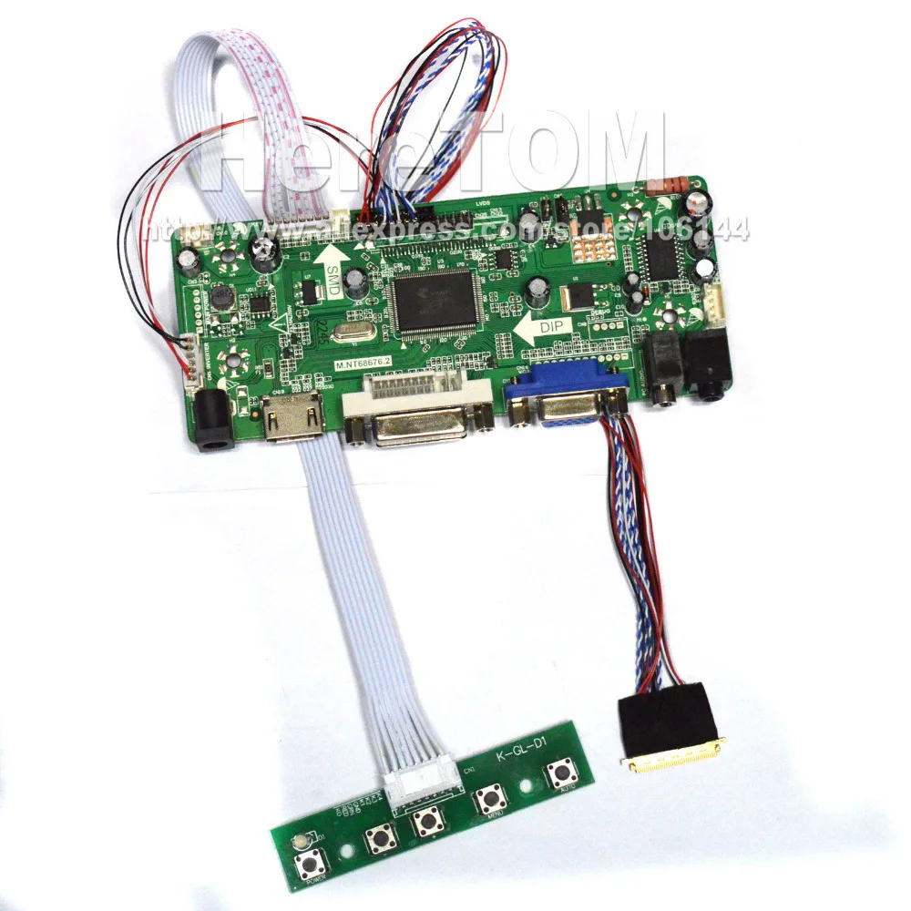 HDMI-VGA-DVI-LCD-Controller-Board-For-LED-1024X600-Screen-1c-6Bit-40 ...