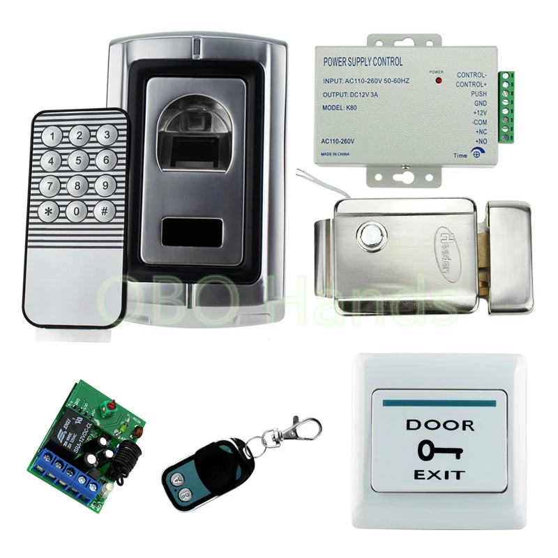 Full Access control kit set Metal Case Waterproof Fingerprint Access ...