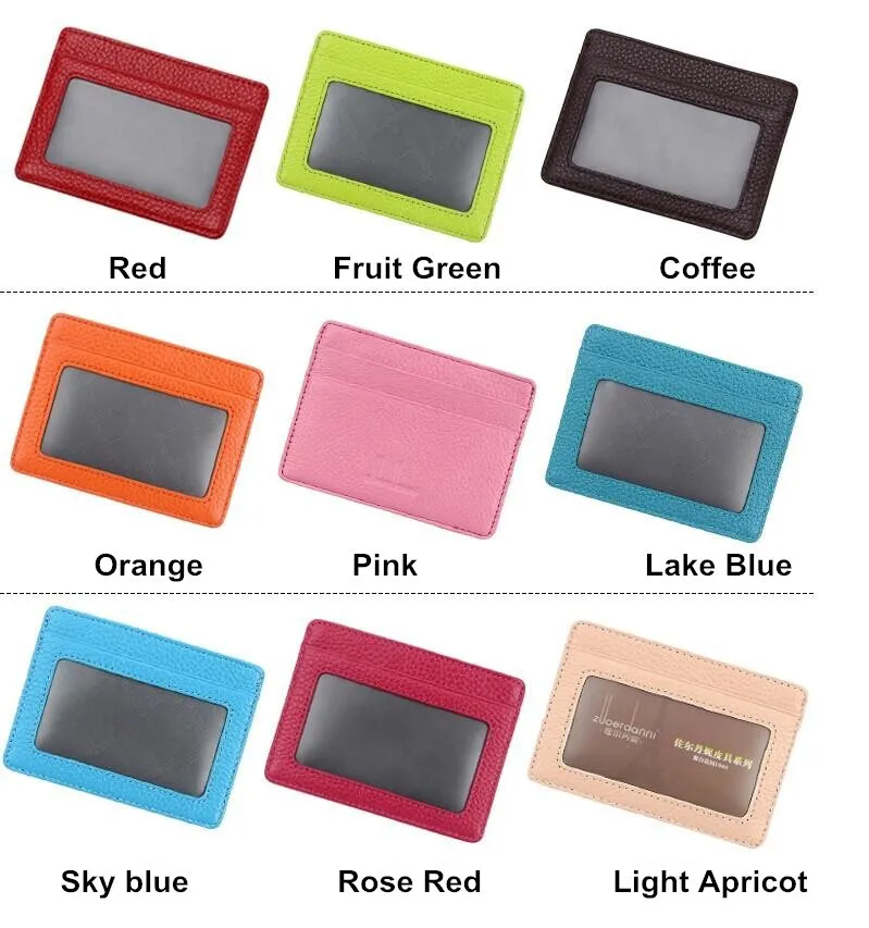 Slim ID Holder wallet Genuine Leather Ultrathin Mini Credit Card Case ...