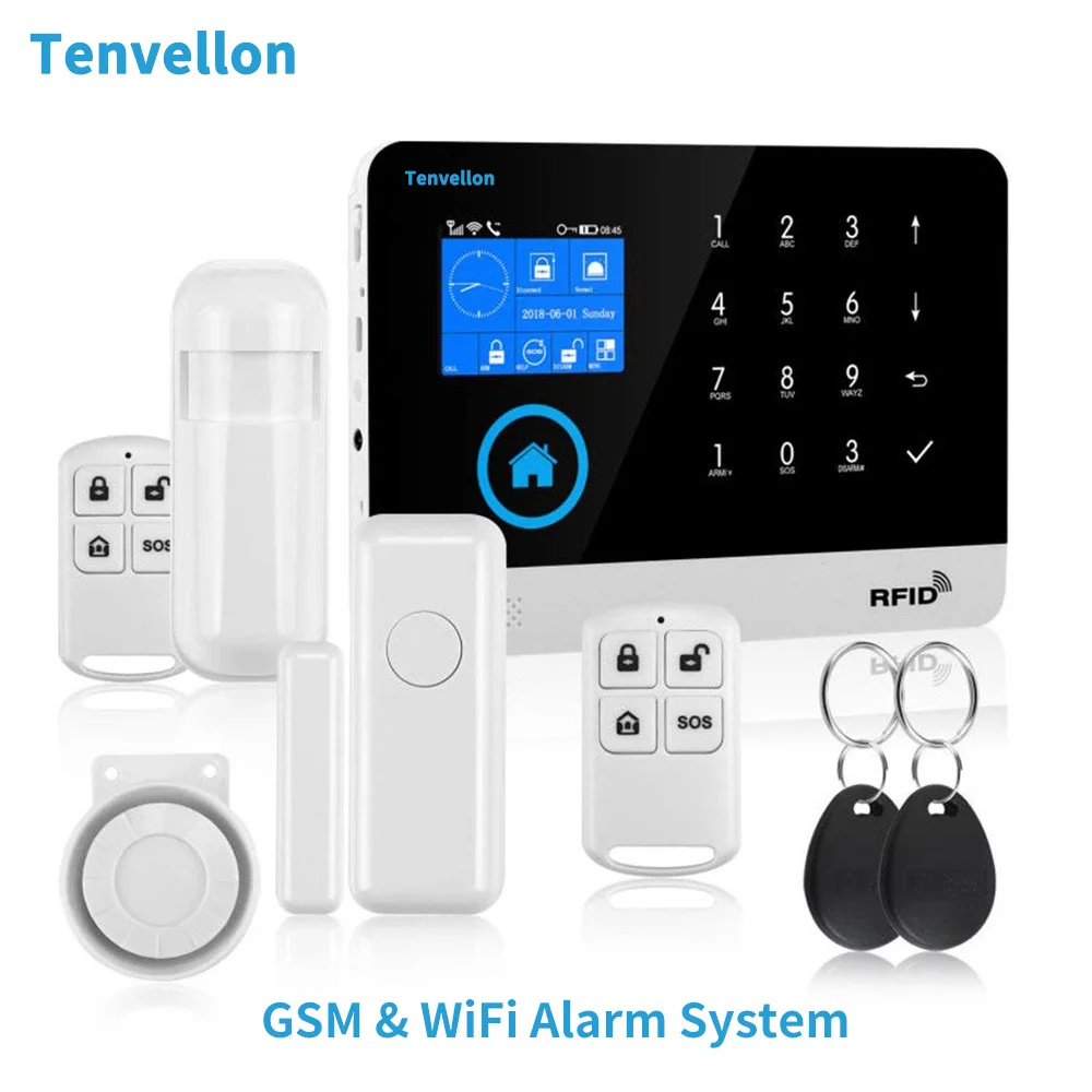 Tenvellon Alarm System WIFI GSM Alarm Systems Security Home Smart Kits ...