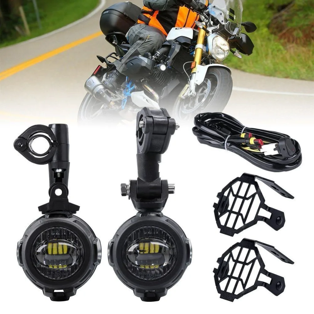 Motorcycle Led Fog Light & Protect Guards With Wiring Harness For Bmw ...