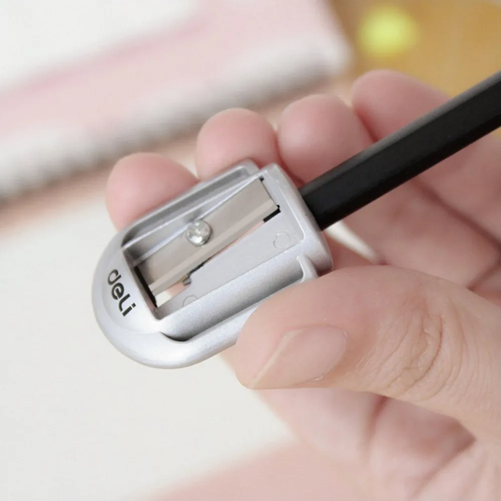 Deli 0595 Mini Portable Pencil Sharpener Silver Zinc Alloy Pencil ...