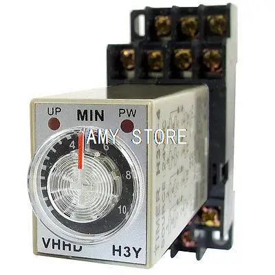 1pcs 12VDC/24VDC/24VAC/110VAC/220VAC 10S 0.5s 10second Delay Timer Time ...