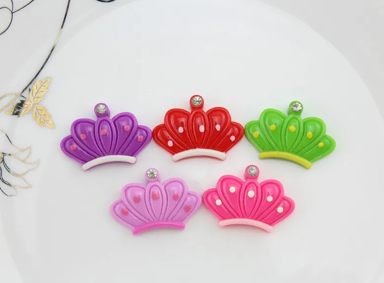 100pcs-Crown-with-Rhinestone-Resin-medium-Deco-colorful-cabochons ...
