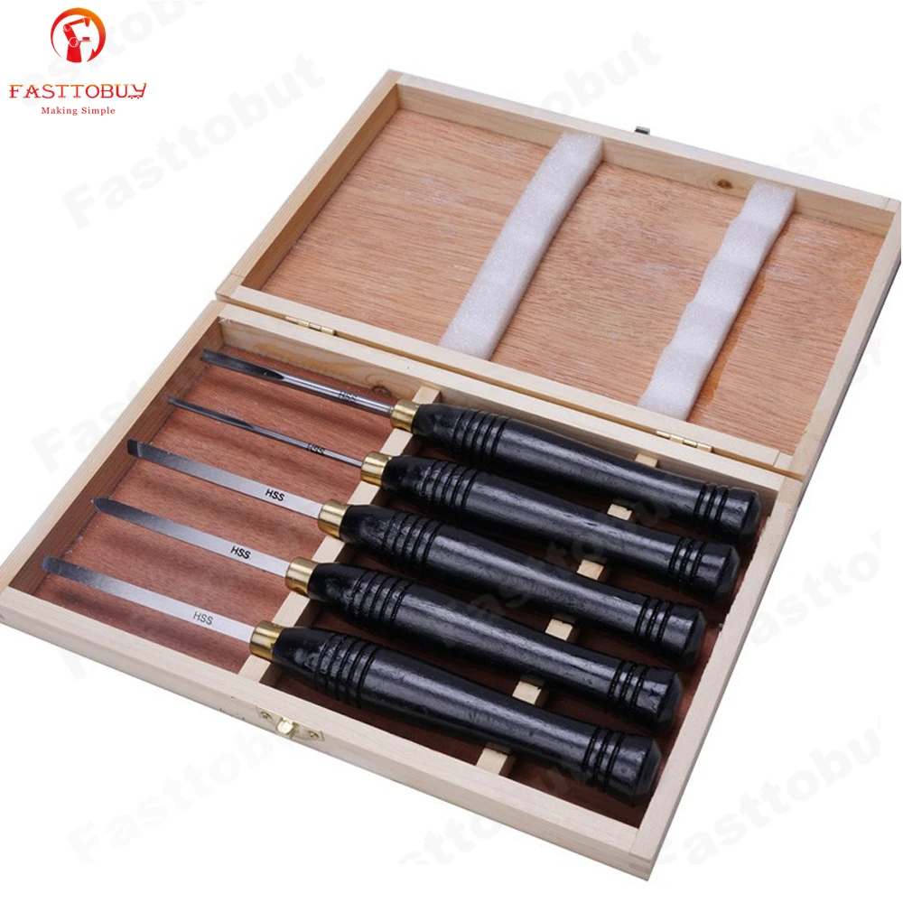5pcs-set-HSS-Lathe-Chisel-Set-Woodworking-Turning-Tool-set-HSS-High ...