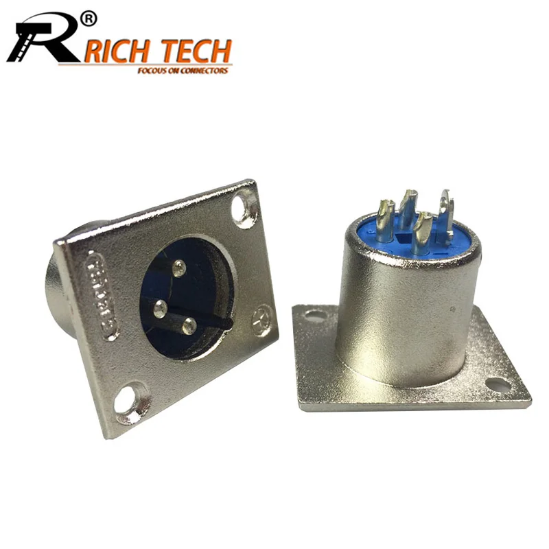 100pcs/lot XLR Connector 3 Pin XLR Panel Mount Nickel Plated XLR ...