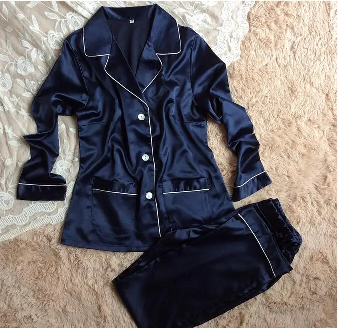 2017 New Selling Silk Satin Pajamas For Women Love Sleep Summer Satin ...