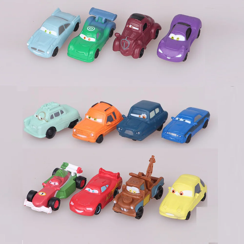 12pcs/lot 4cm Pixar Cars Action Figures Cartoon Collectible Model Toy ...