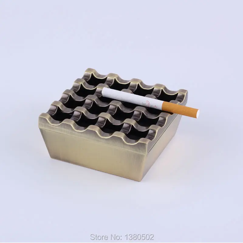 zinc alloy Metal Old Gold Color Retro Smokeless Ash Tray Windproof ...
