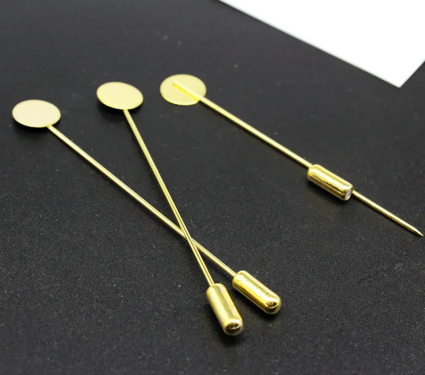 60pcs /sets Gold Lapel Pin Stick Pin Clutch 70mm Gold Stick Pin w/ 10mm ...