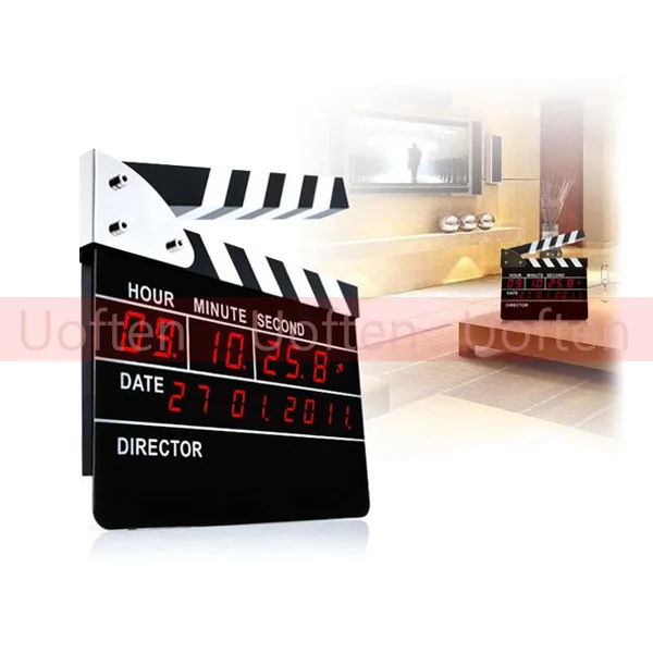 Free Shipping New Movie Slate Clapper Director Action Board LED Digital ...