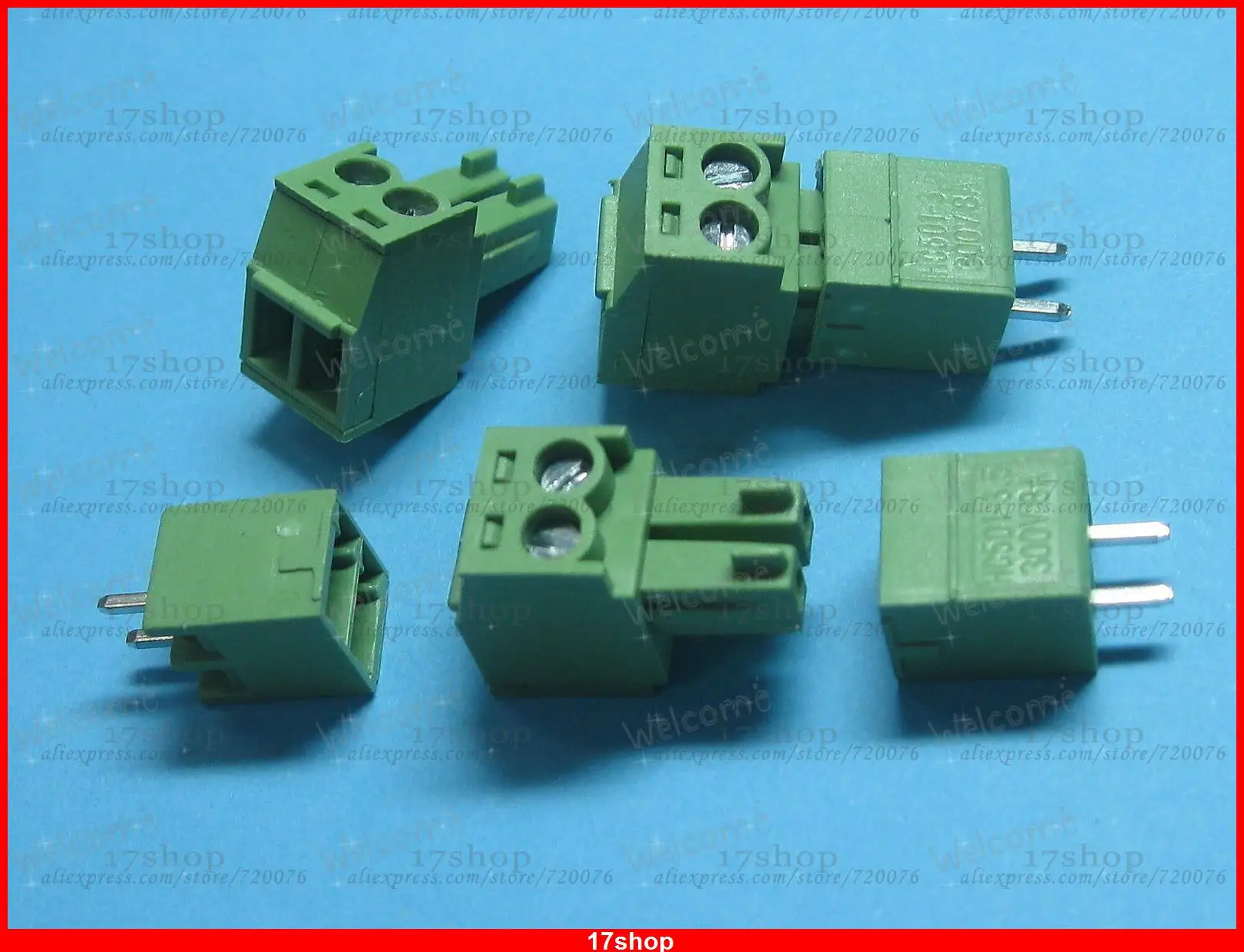 200-x-Pitch-3-81mm-2way-pin-Screw-Terminal-Block-Connector-Green ...