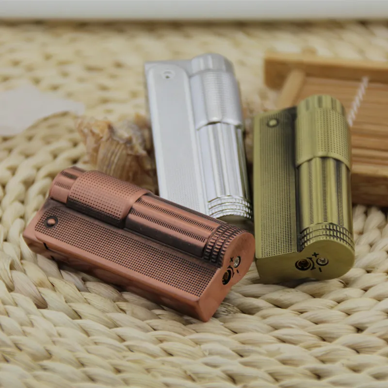 Vintage Style Windproof Gas Lighter Refillable Ultra Thin Design ...