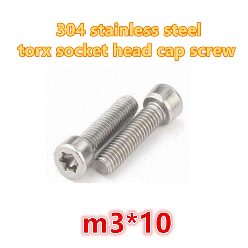 200pcs m3*10 304 stainless steel a2 70 304ss torx socket head cap ...