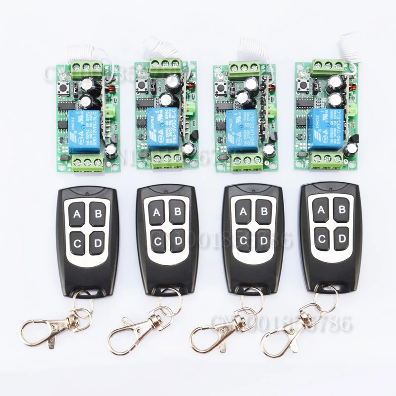 12V 1CH 10A Wireless Remote Control Switch Learning Code 315mhz/433 ...