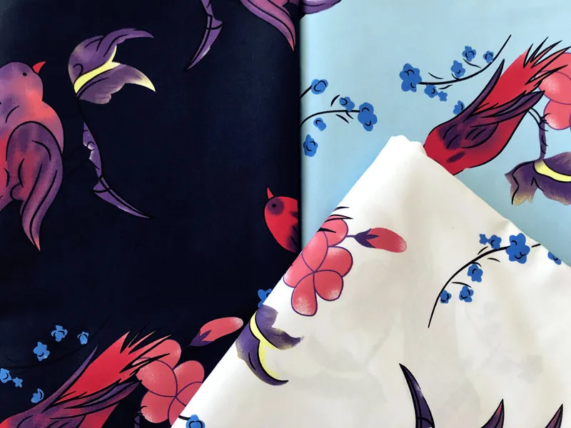 Phoenix bloemen vintage stof Retro stijl stof Calico Gedrukt katoen ...