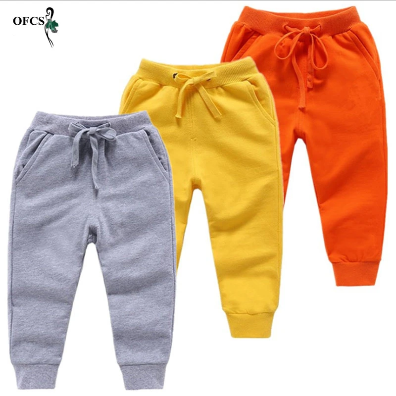 New Retail Sale Cotton Pants For 2-10 Years Old Solid Boys Girls Casual ...