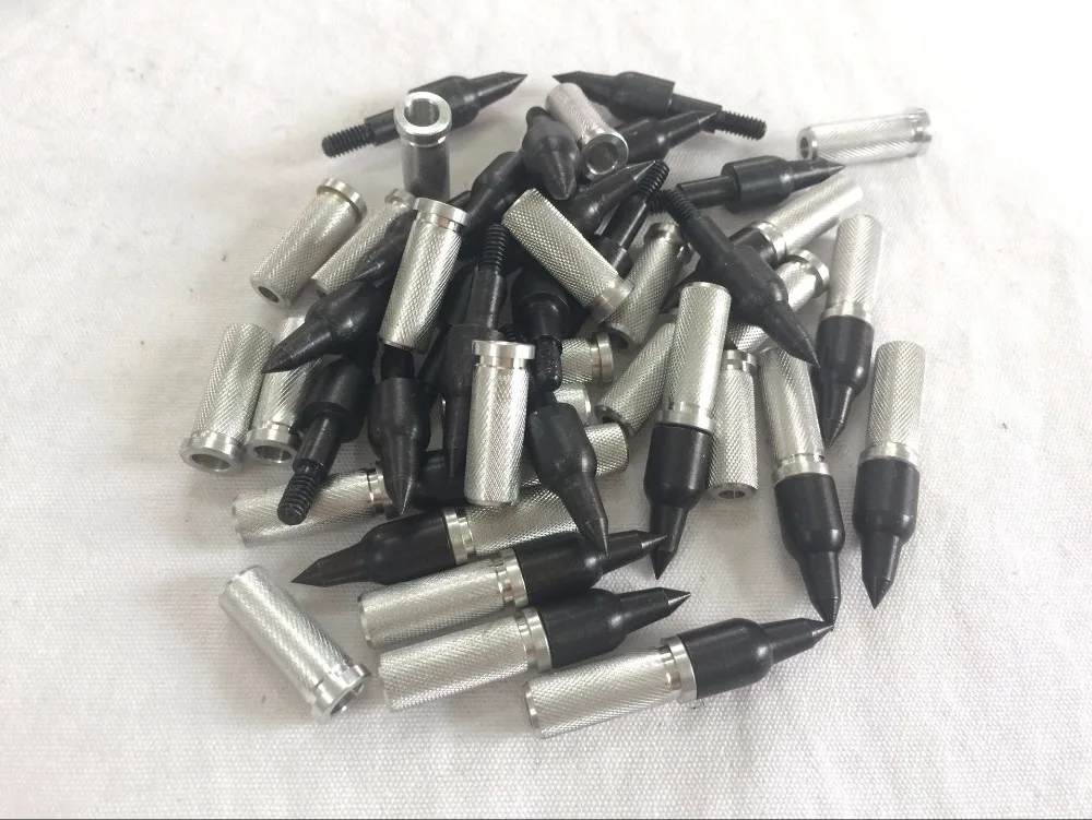 100 sets 125 grain Archery arrow tips field points with aluminum arrow ...