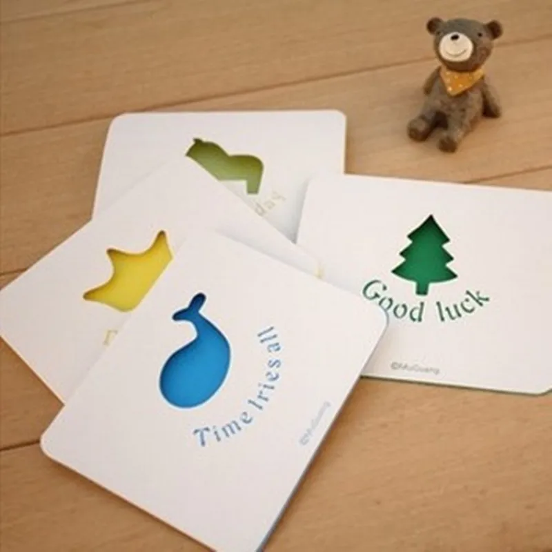 60pcs Creative Christmas Elements Greeting Cards With Mini Envelope 