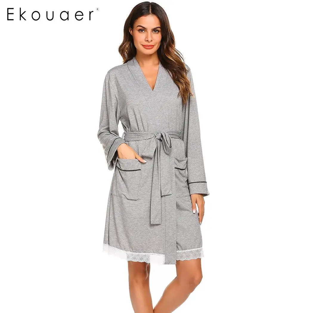Ekouaer Women Sleepwear Sexy Lingerie Robe Bridesmaid Robes Nightwear ...