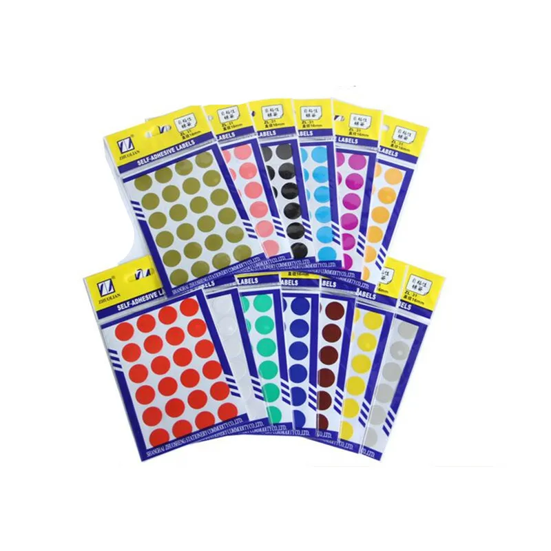 1.2cm 1.6cm 2cm Round Colour Dot Sticker Circle Sticky Self Adhesive ...