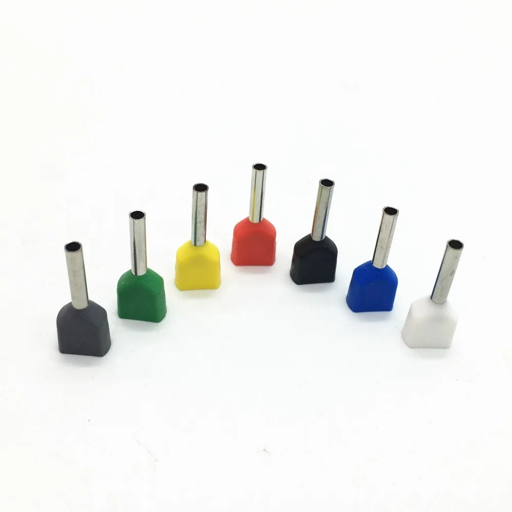 1000pcs/pack TE1008 2 X 18 AWG Red Twin & Dual Entry Wire & Bootlace ...