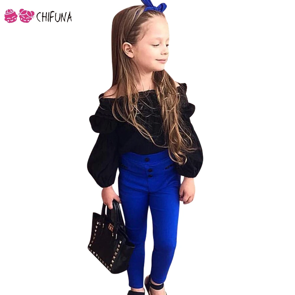 chifuna 2018 New Clothing Sets Cute Long Sleeve Strapless Top + Button ...