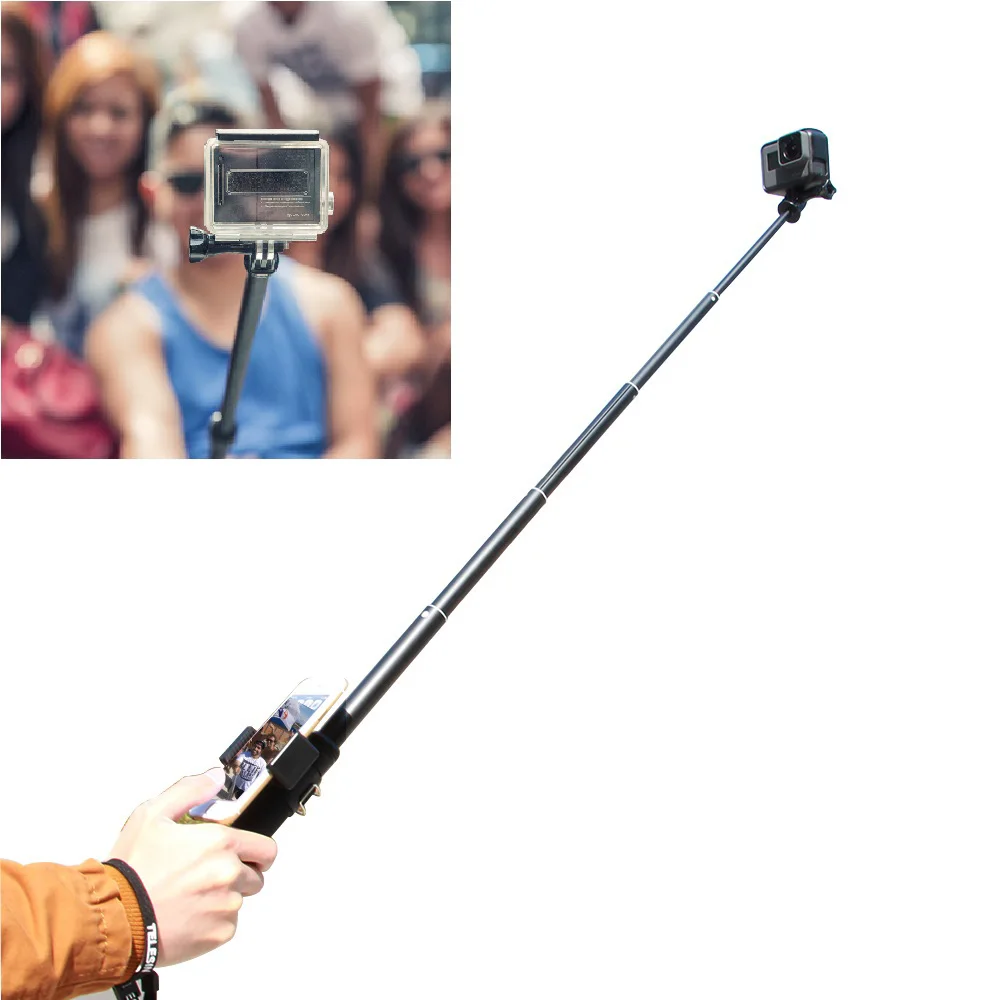 Telesin Aluminum Alloy Extendable Handheld Selfie Stick Telescope Pole