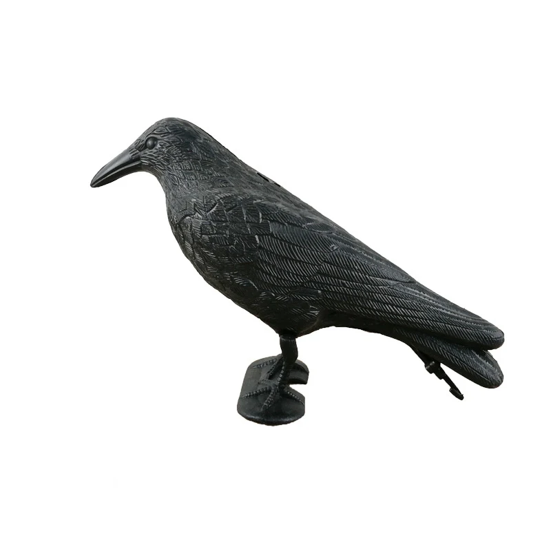 1Pcs Pe Fake Bird Crow Statue with Base and Hanging Hole Garden ...