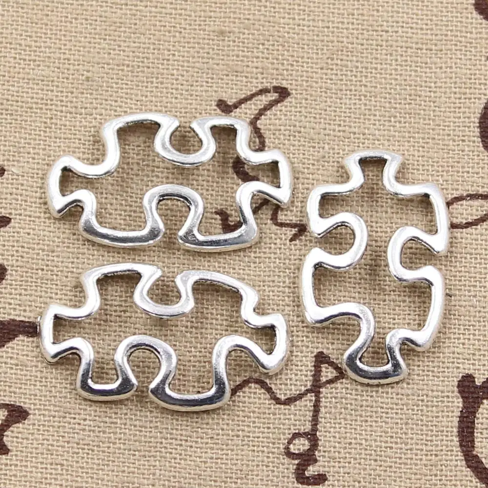 15pcs-Charms-Jigsaw-Puzzle-30x18mm-Antique-Silver-Color-Plated-Pendants ...