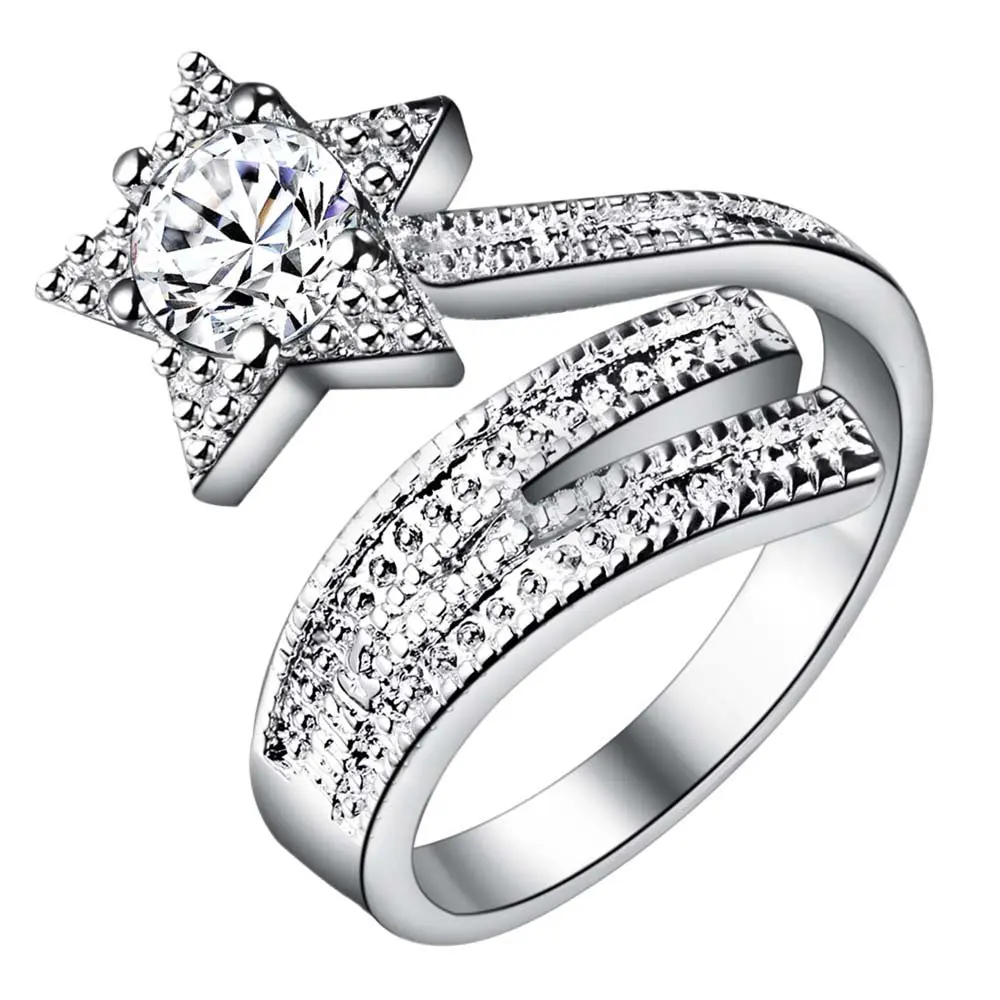 star adjustable elegant Hot silver plated Ring ,fashion jewelry Ring ...