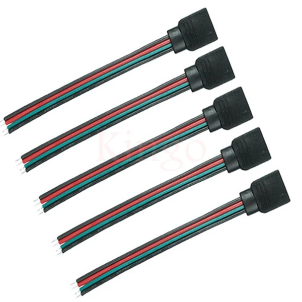 10pcs/lot 4pin PCB board connector wire RGB Strips 4 pin Female ...