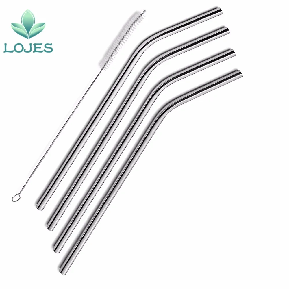 4Ps Eco Friendly Bending Metal Drinking Straw Stainless Steel Reusable ...