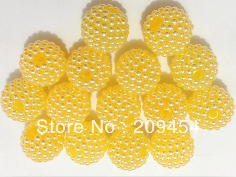 12mm/20mm/22mm Light Yellow Acrylic Pearl Rhinestone Beads - Customized ...