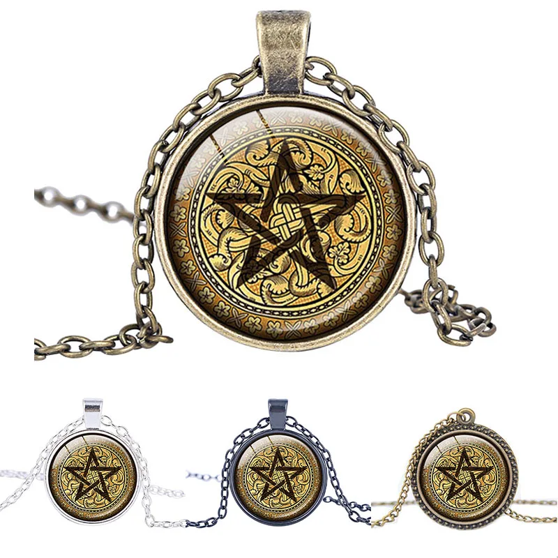 Golden Pentacle necklace Golden Pentacle pendant Ace of Pentacles ...