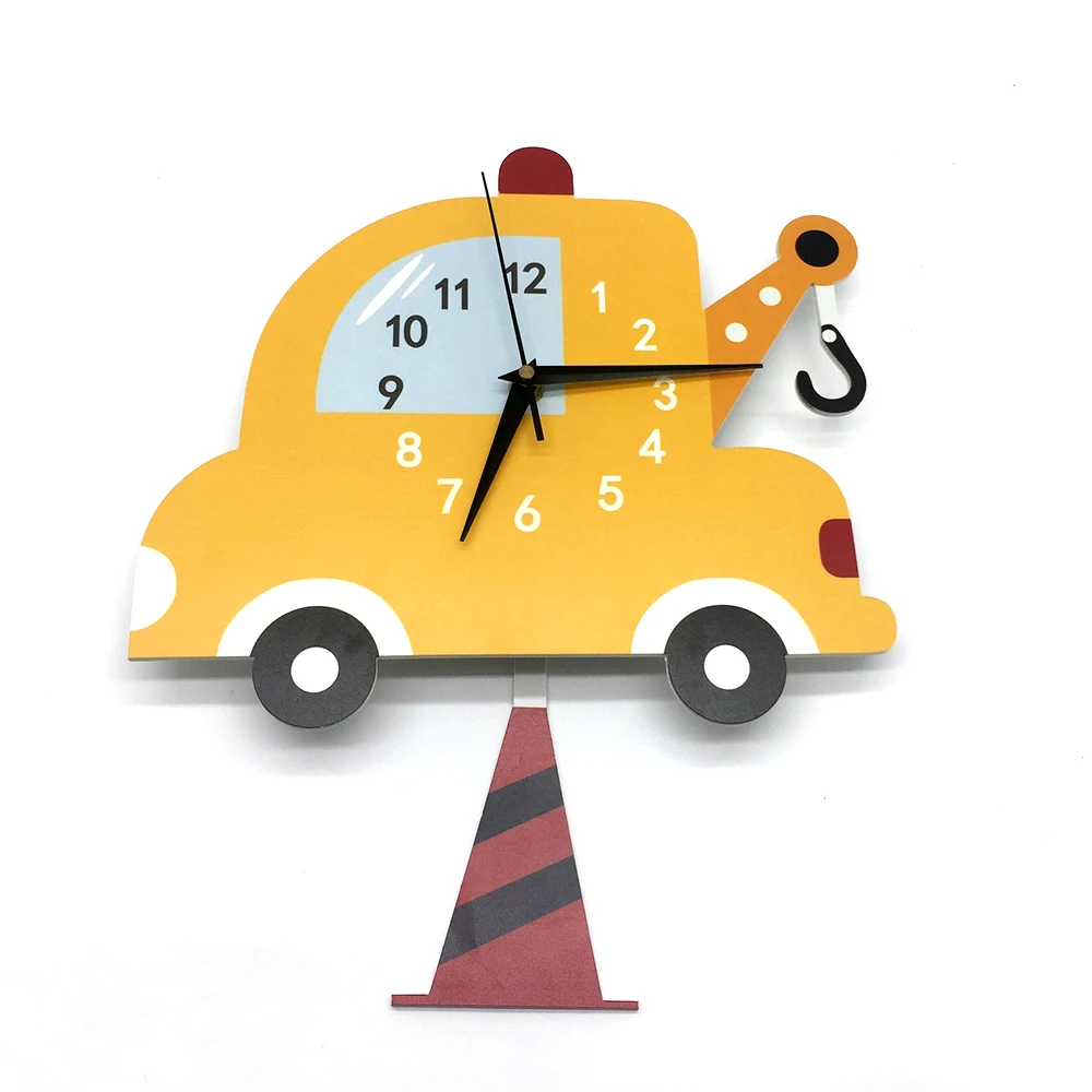 3D Foam Wall Clock Cute Crane Pattern Kid's Room Decoration DIY Watches ...