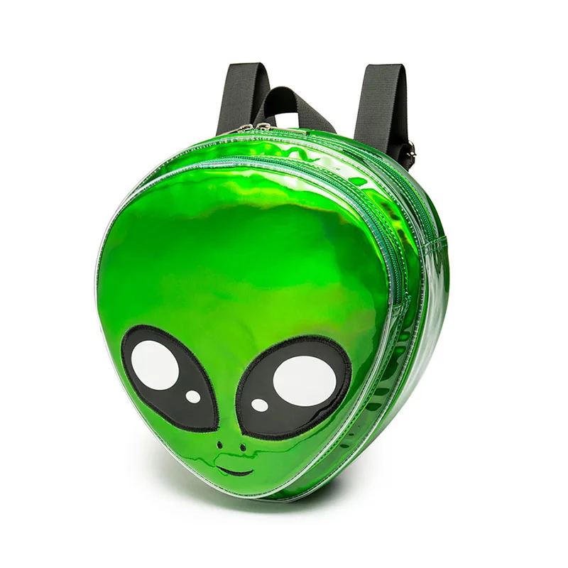 New Cute Alien Backpack Green Laser Girls School Bag For Teenagers ...