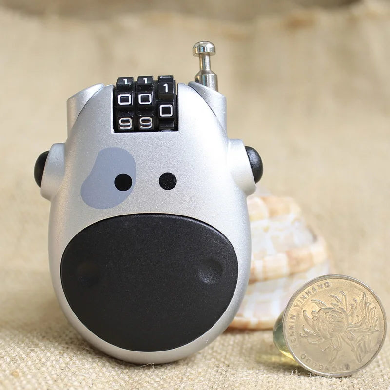 Cartoon Luggage lock Password Lock Fashion Mini Cute Cartoon cow Round ...