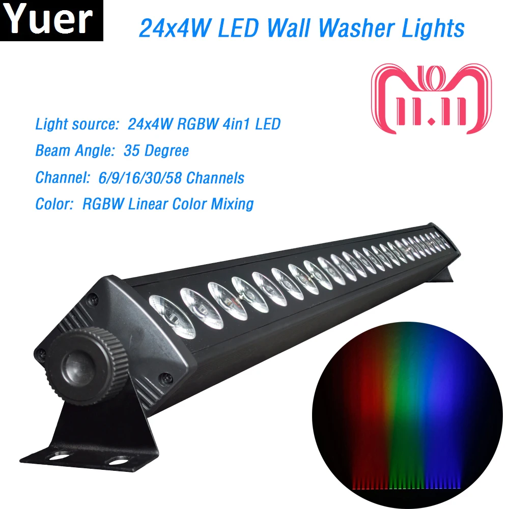 24x4W LED RGBW 4IN1 Led Wall Wash Light DMX Led Bar DMX Line Bar Wash ...