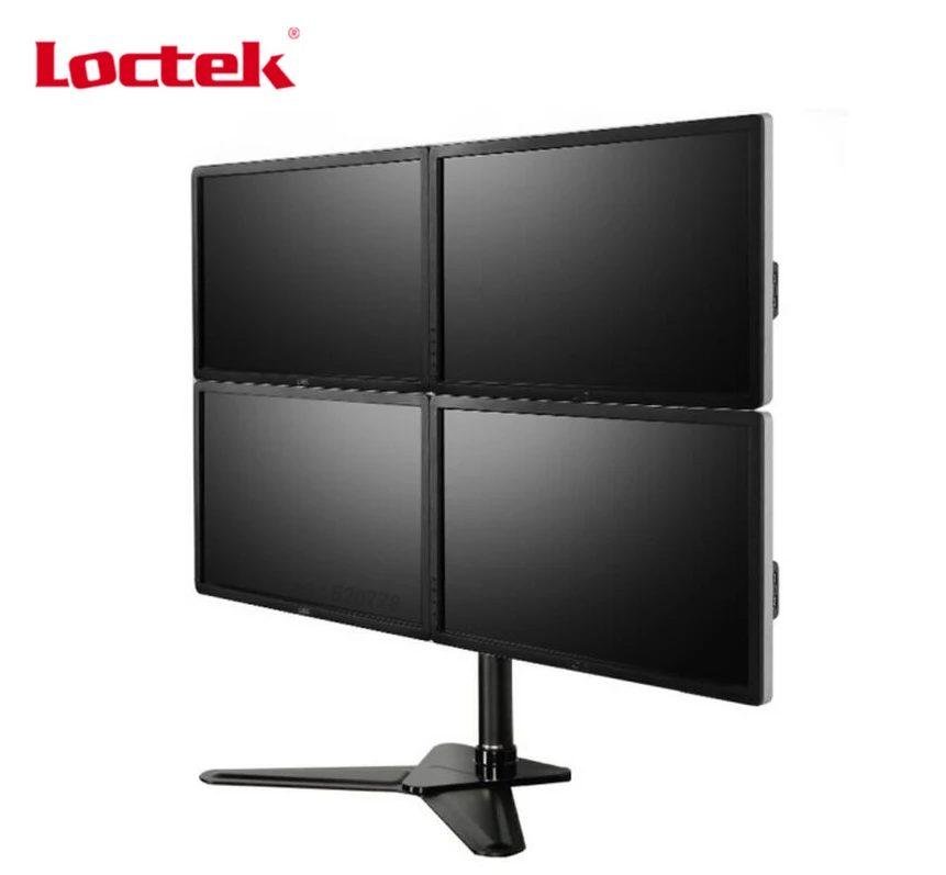 Loctek D2Q Full Motion 4 screen Monitor Holder Desktop Stand ...