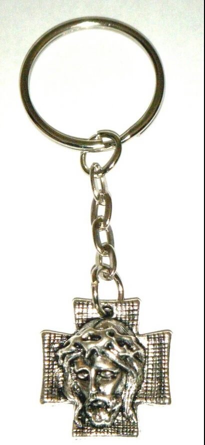 10Pcs/Lot Hot Antique Silver Jesus Christ Cross Key Ring Fashion Men ...