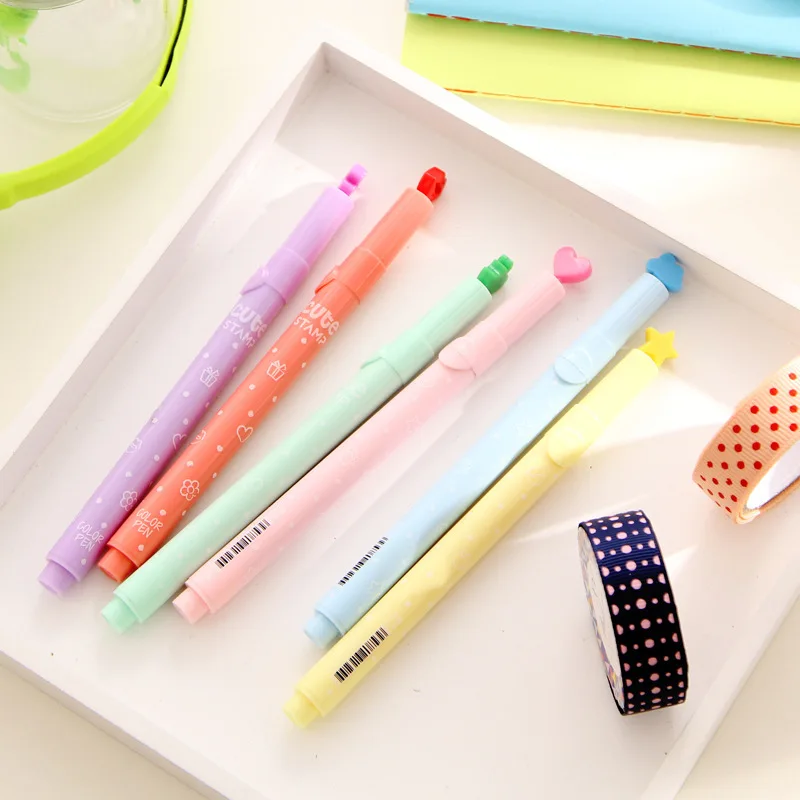 Creative multifunctional double head candy color watercolor pen ...