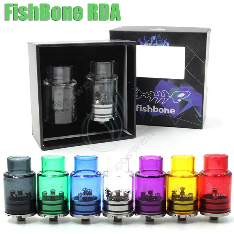 Newest fishbone rda fish bone rda atomizer stainless with glass fashion ...