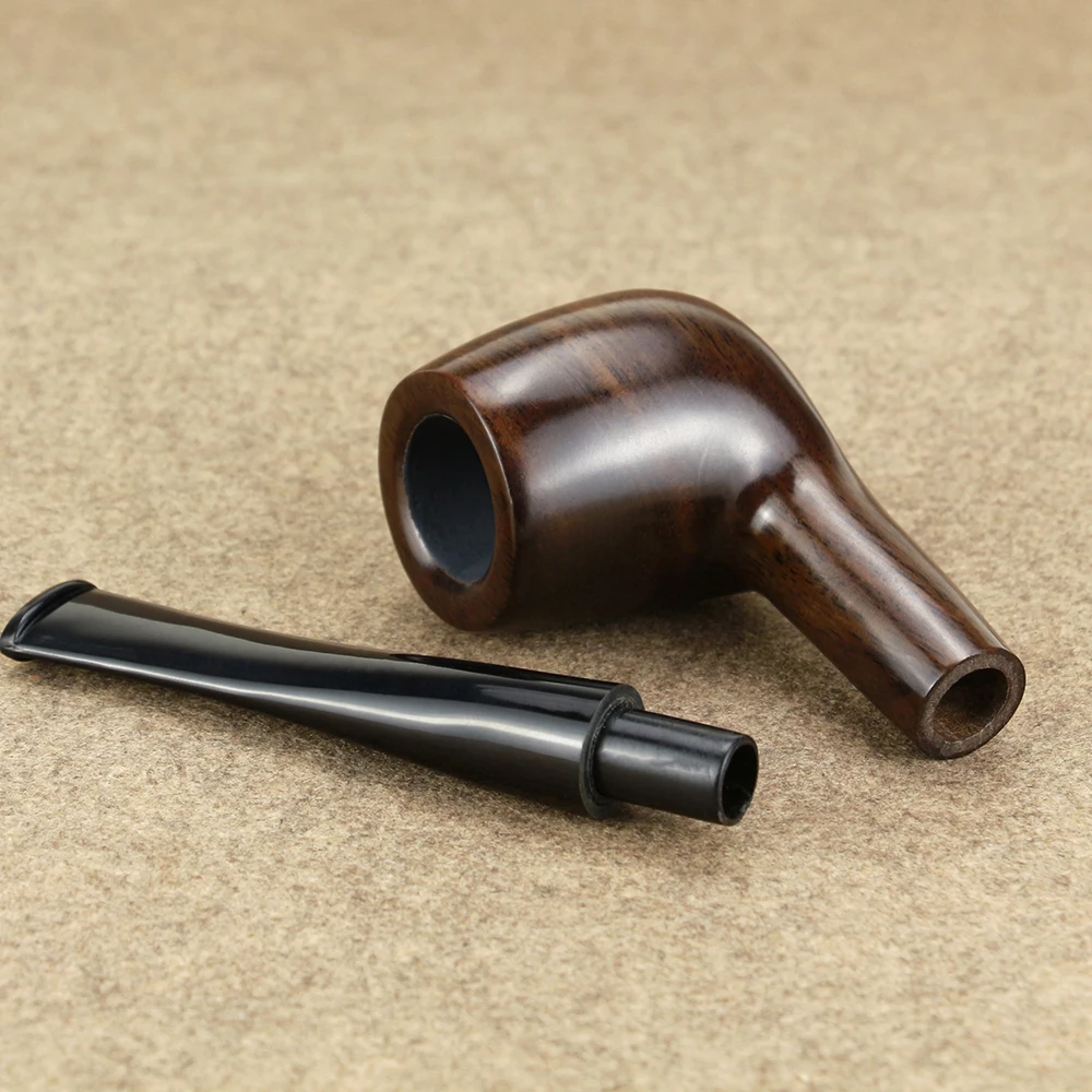 Classic Straight Wooden Pipe Best Ebony Wood Pipe 9mm Filter Tobacco ...