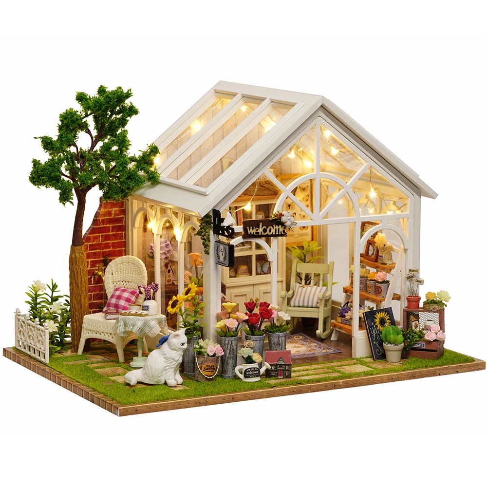 Assemble Diy Doll House Toy Wooden Miniatura Doll Houses Miniature