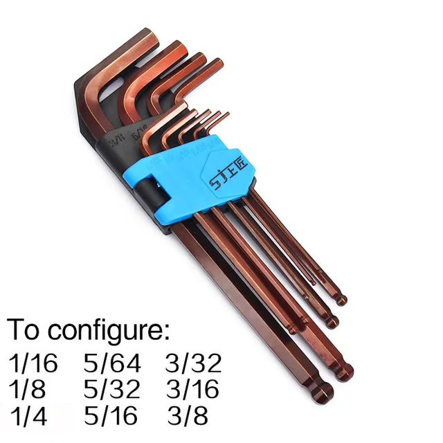 SJ 9PCS Torque Wrench Set High Hardness Longer Great Torque Allen Key ...