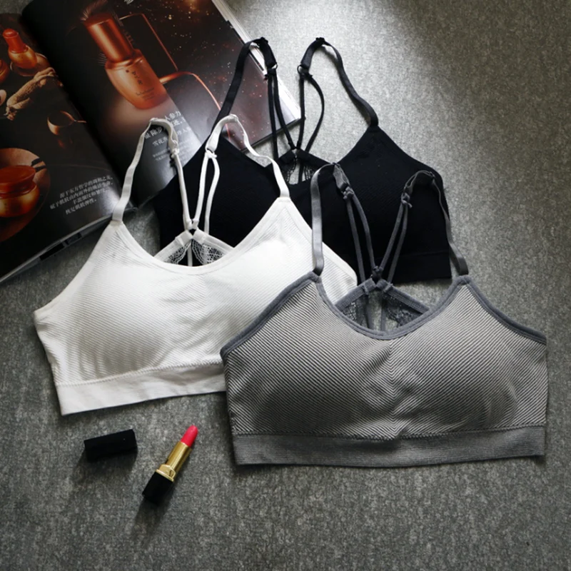 Women Tube Tops Cropped Padded Bra Tank Top Fitness Stretch Backless ...