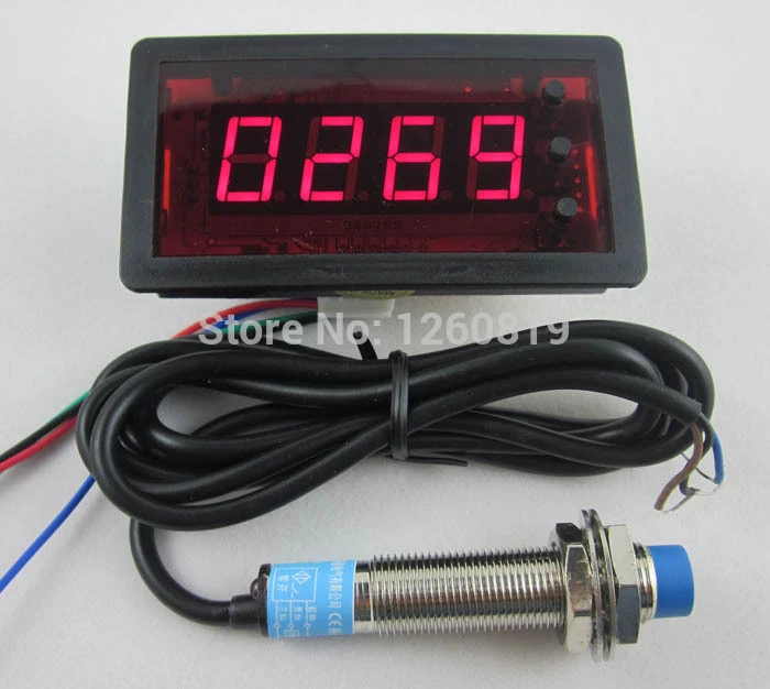 Dc 12v 4 Digit Red Led Counter Meter With Relay Output+proximity Switch ...